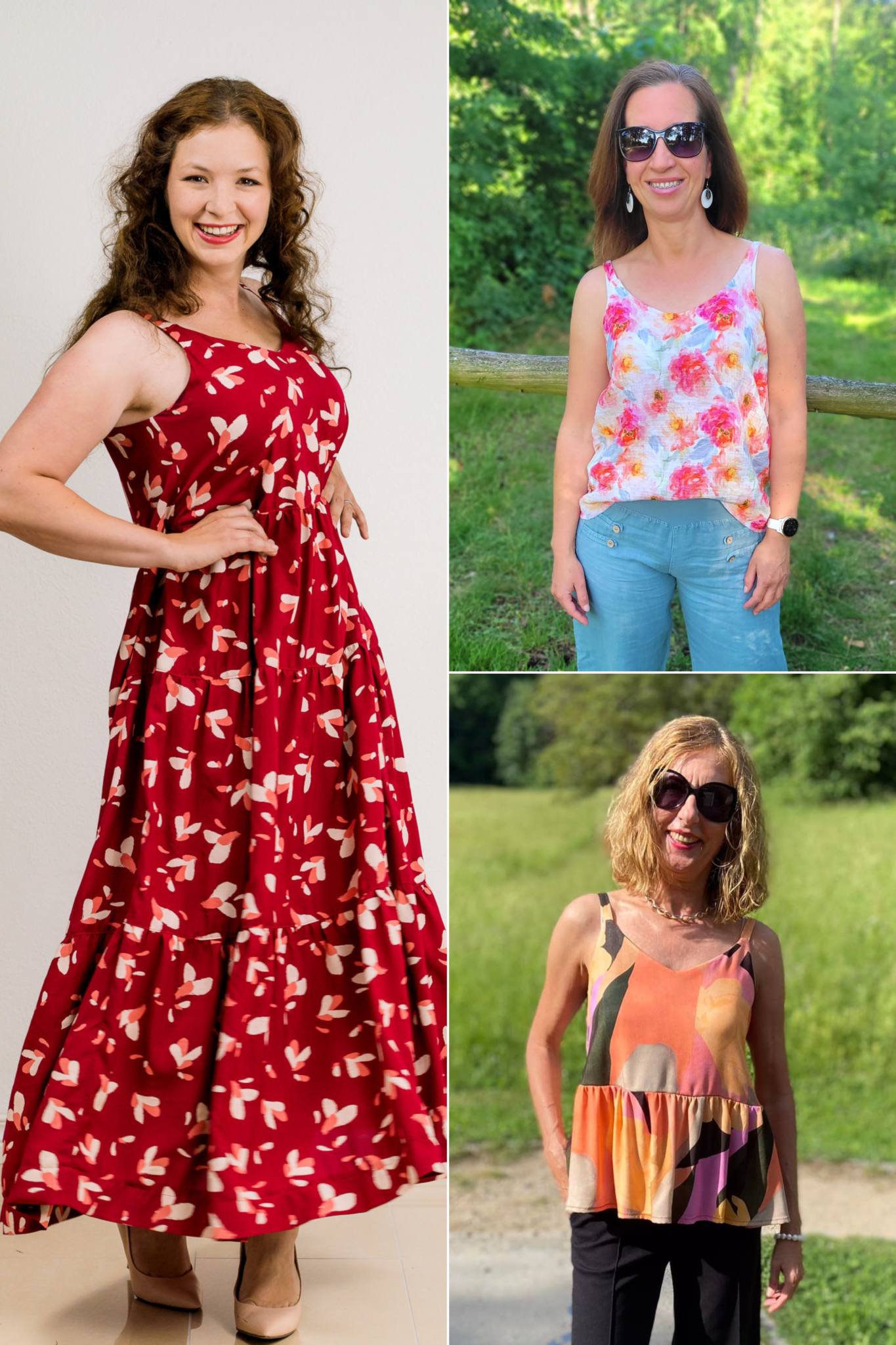 Luftiges Spaghettiträger Top nähen oder (Stufen-)kleid - Schnittmuster ...